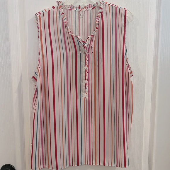 LOFT | Tops | Multicolored Striped Blouse | Poshmark